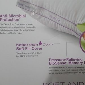 Brookstone | Bedding | Biosense 2in Classic Pillow For All Sleepers | Poshmark